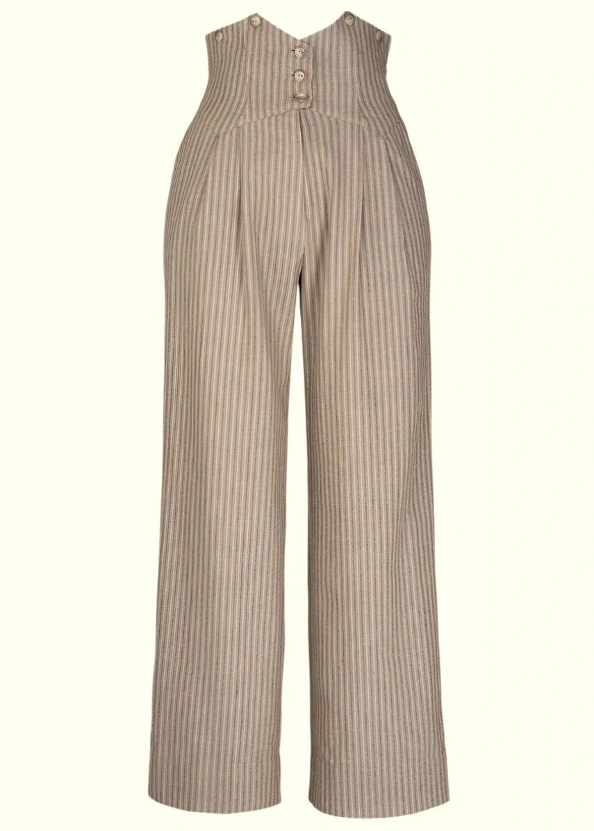Miss Fancy Pants Slacks in taube pinstripes from Emmy Design